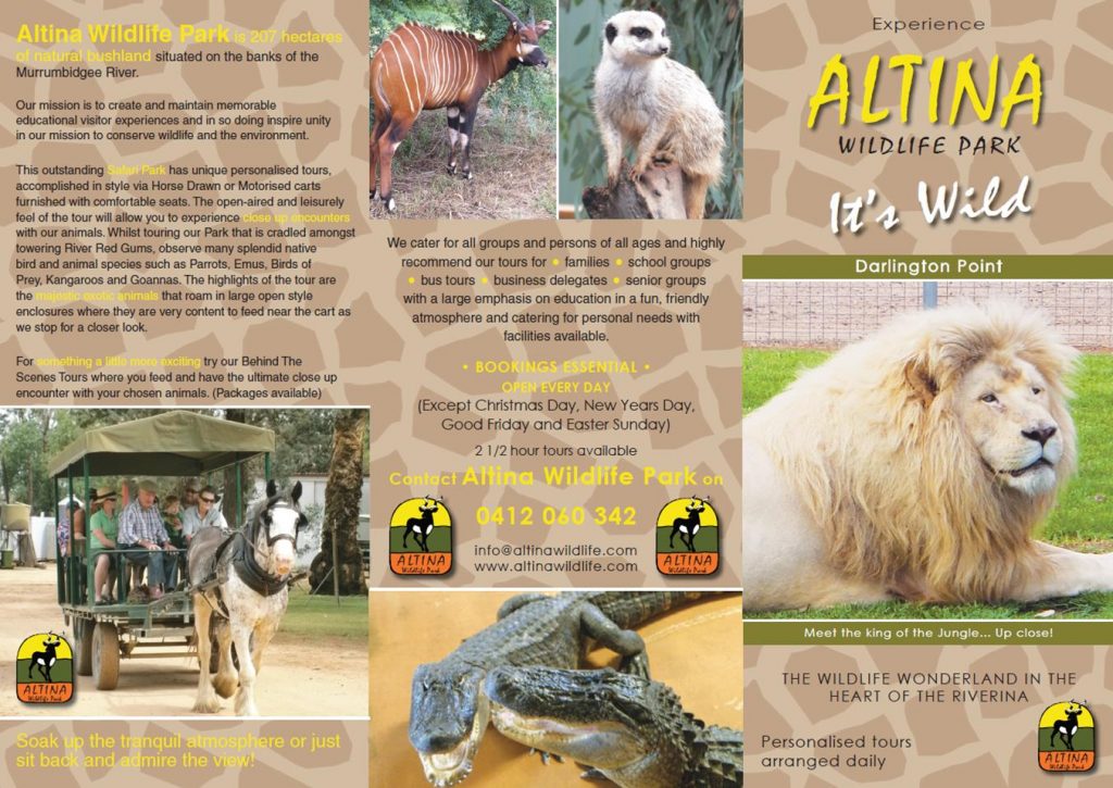 Experience Altina Wildlife Park Brochure - Altina Wildlife Park